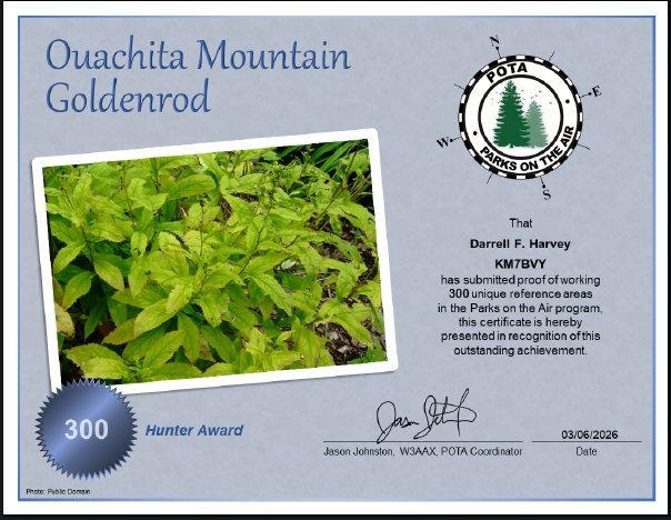 Just got my 300 POTA Hunts Award. - Amateur Radio (Ham) - myGMRS.com Forums